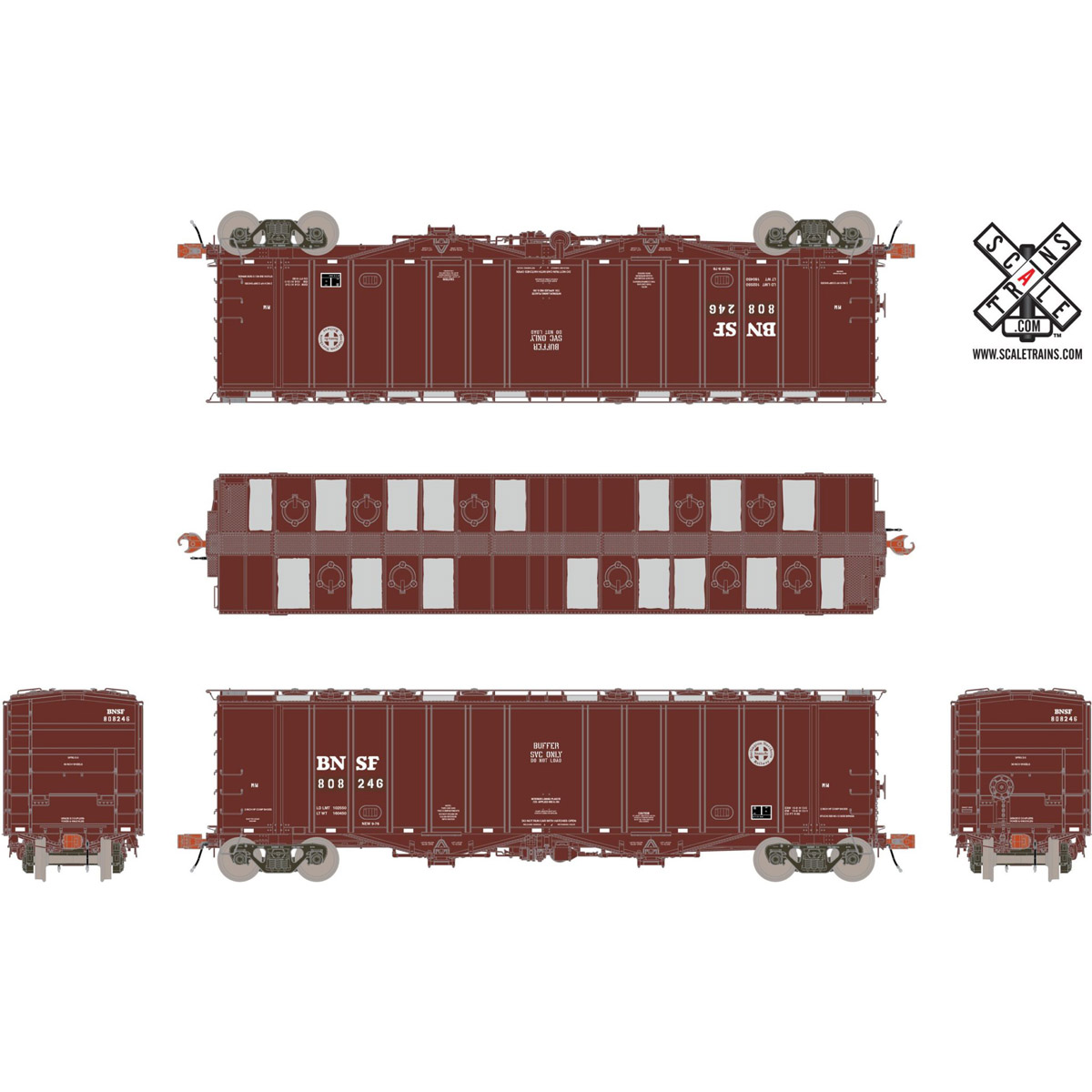 Scale Trains HO Rivet Counter GATC 4180 Airslide Covered Hopper BNSF ...