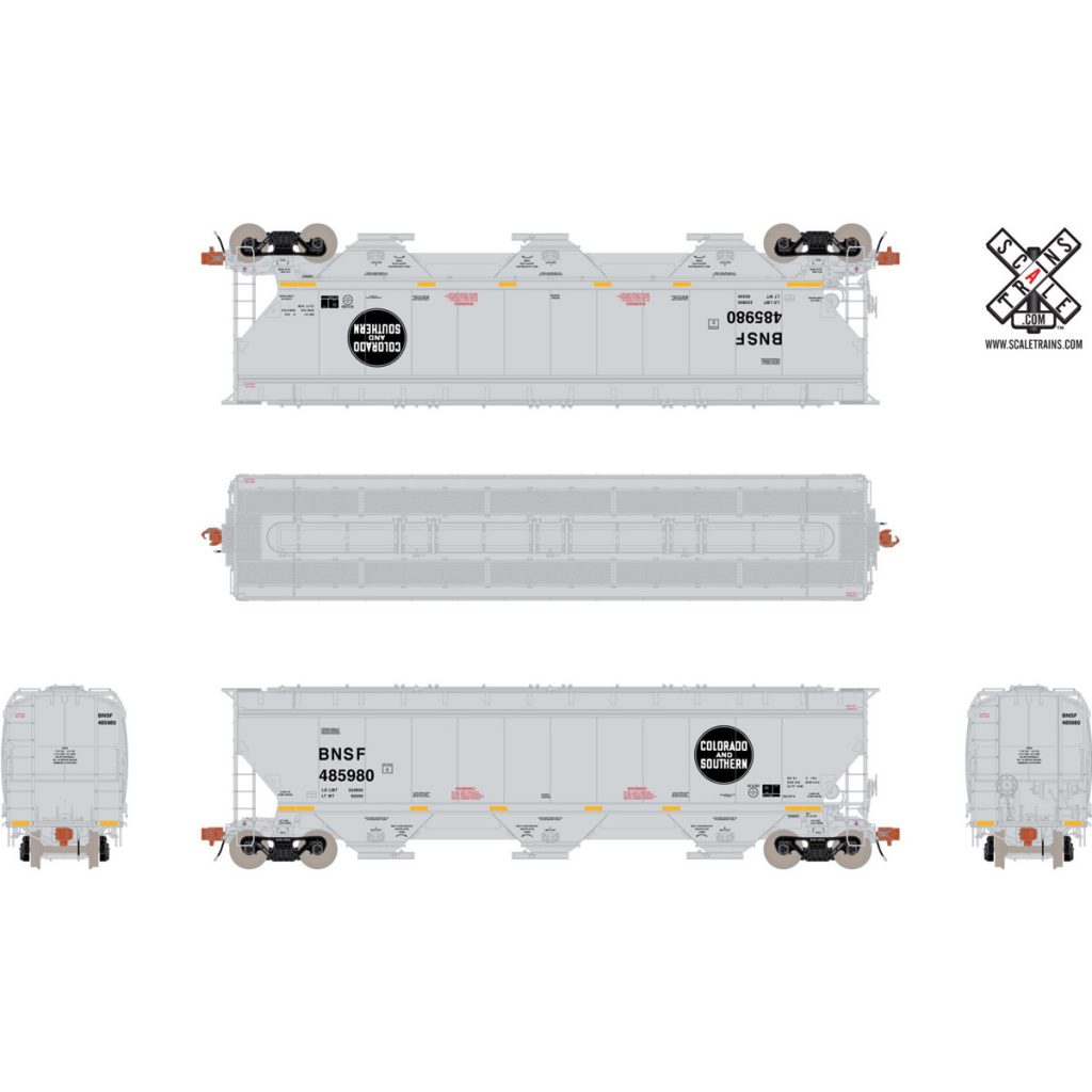 ScaleTrains HO Rivet Counter Gunderson 5188 Covered Hopper BNSF "CB&Q ...