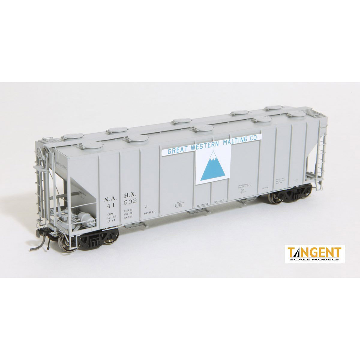 Tangent HO PS-2CD 4000 Covered Hopper Great Western Malting "NAHX ...