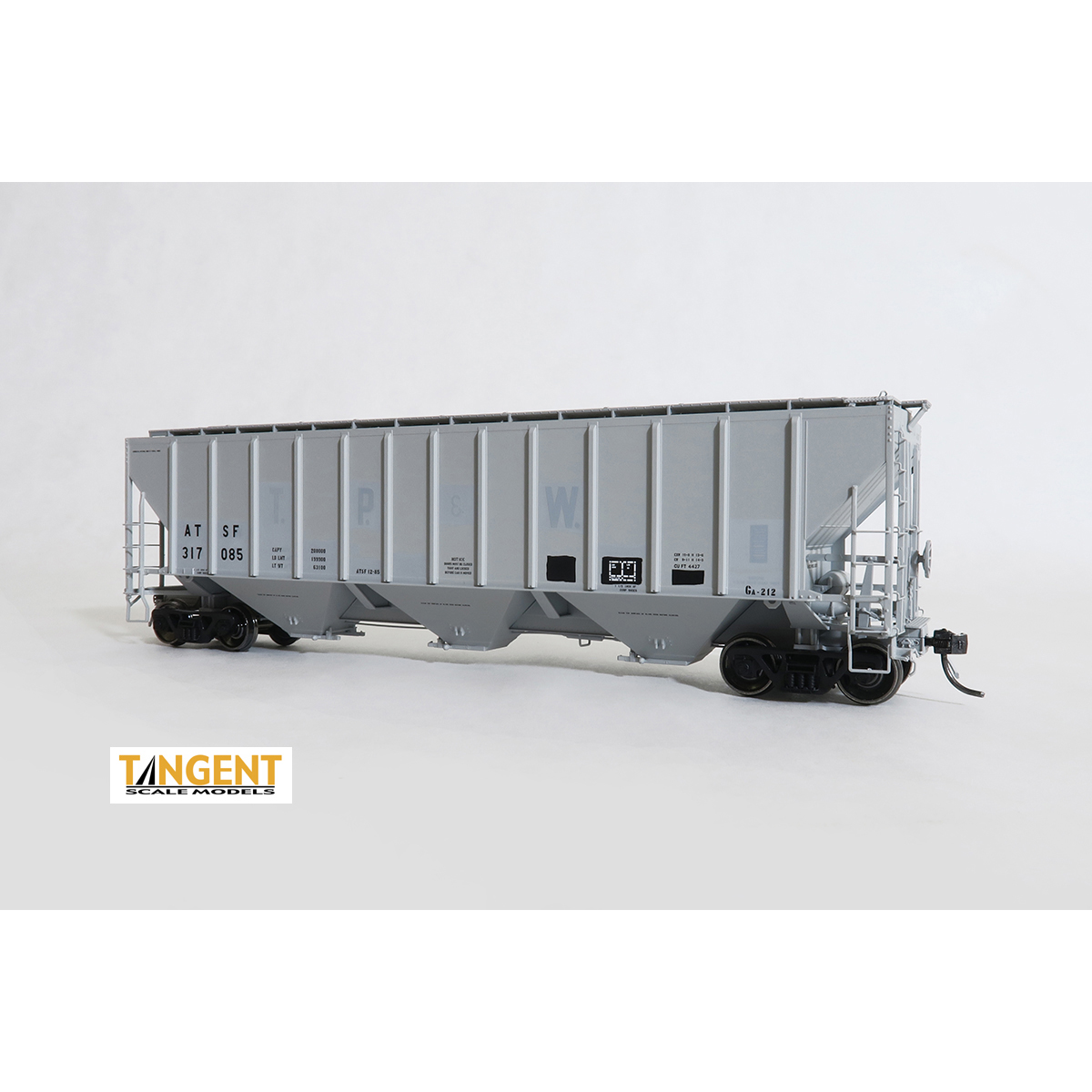 Tangent HO PS-2 4427 "High Side" Covered Hopper Santa Fe "ex TP&W ...