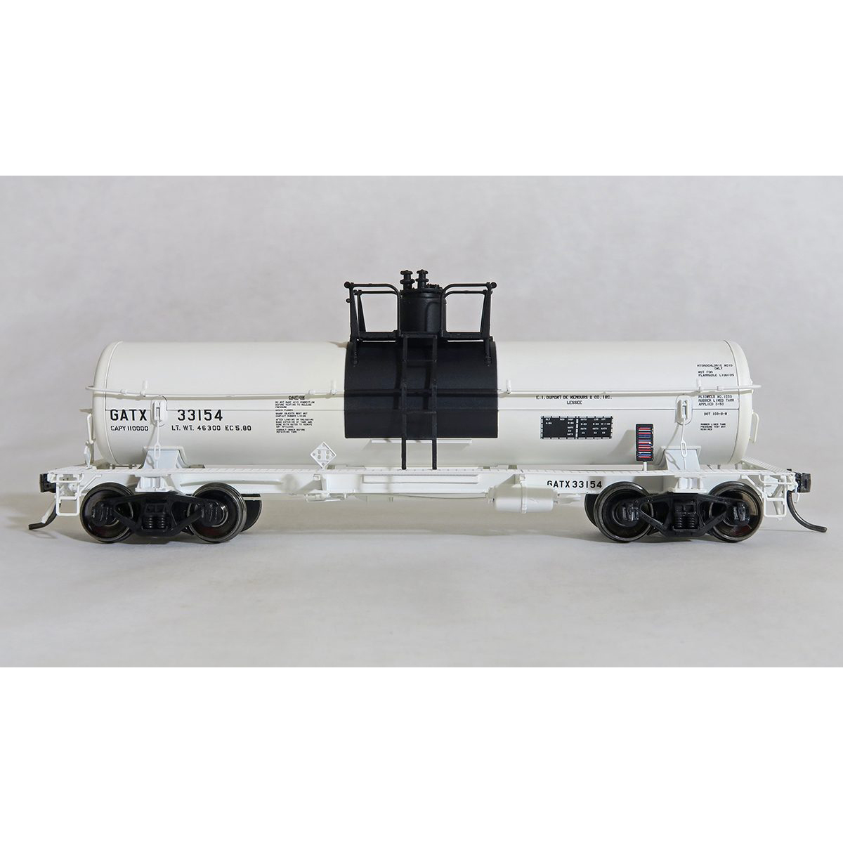 Tangent HO GATC 8,000 Gal. Acid Tank Car, 1949-Design GATX "White ...