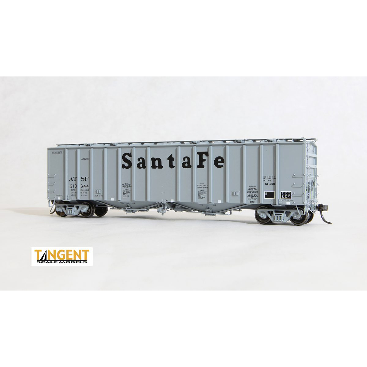 Tangent HO GA 4180 Airslide Covered Hopper Santa Fe "Gray" - Spring ...