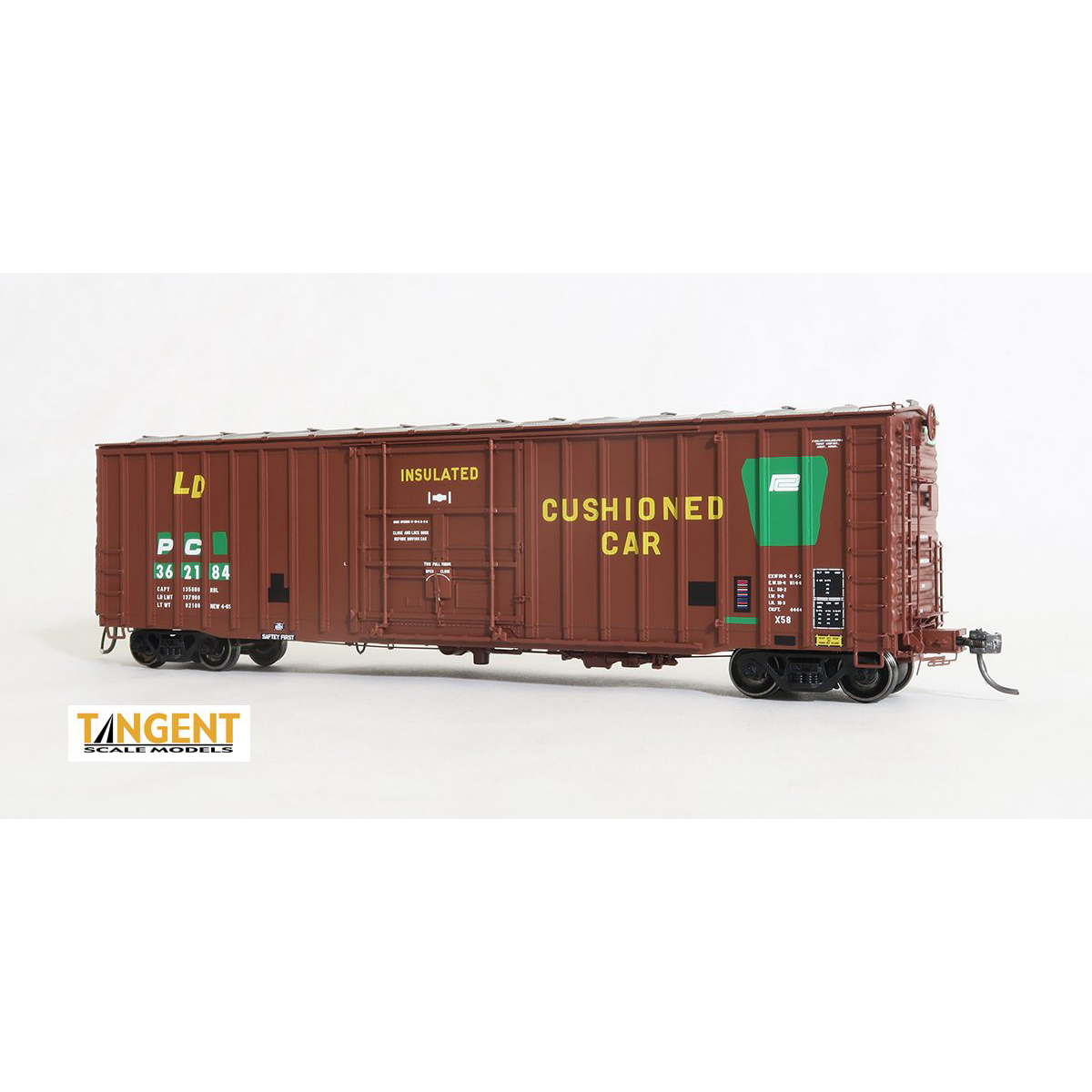 Tangent HO PRR X58 50' Boxcar Penn Central "ex PRR, Green Restencil ...