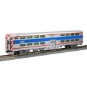Kato HO Pullman Bi-Level Cab Coach Chicago Metra w/ Lights & Details ...