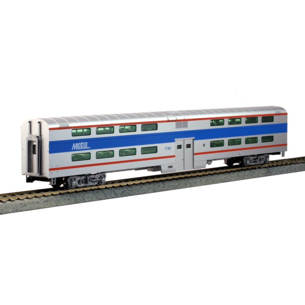 Kato HO Pullman Bi-Level 4 Window Coach Metra w/ Lights & Details ...