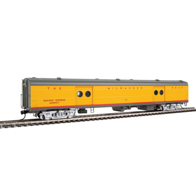 Walthers Proto HO 85' Express Car Milwaukee Road "Yellow & Gray" Deluxe Edition #1318 - Spring ...