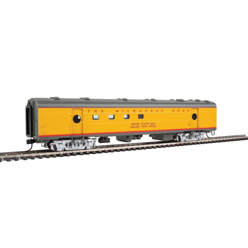 Walthers Proto HO 85' Railway Post Office Milwaukee Road "Yellow & Gray" Deluxe Edition #2152 ...