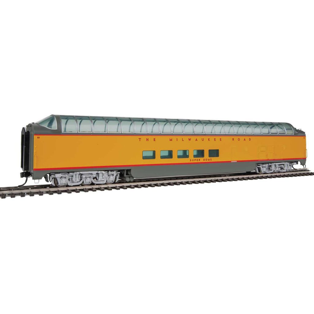 Walthers Proto HO 85' PS Super Dome Milwaukee Road "Twin Cities Hiawatha, Yellow & Gray" #53 ...