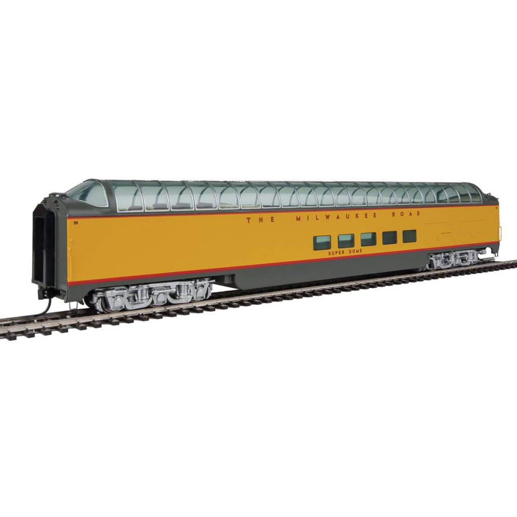 Walthers Proto HO 85' Pullman Super Dome Milwaukee Road "Yellow & Gray" Deluxe Edition #58 ...