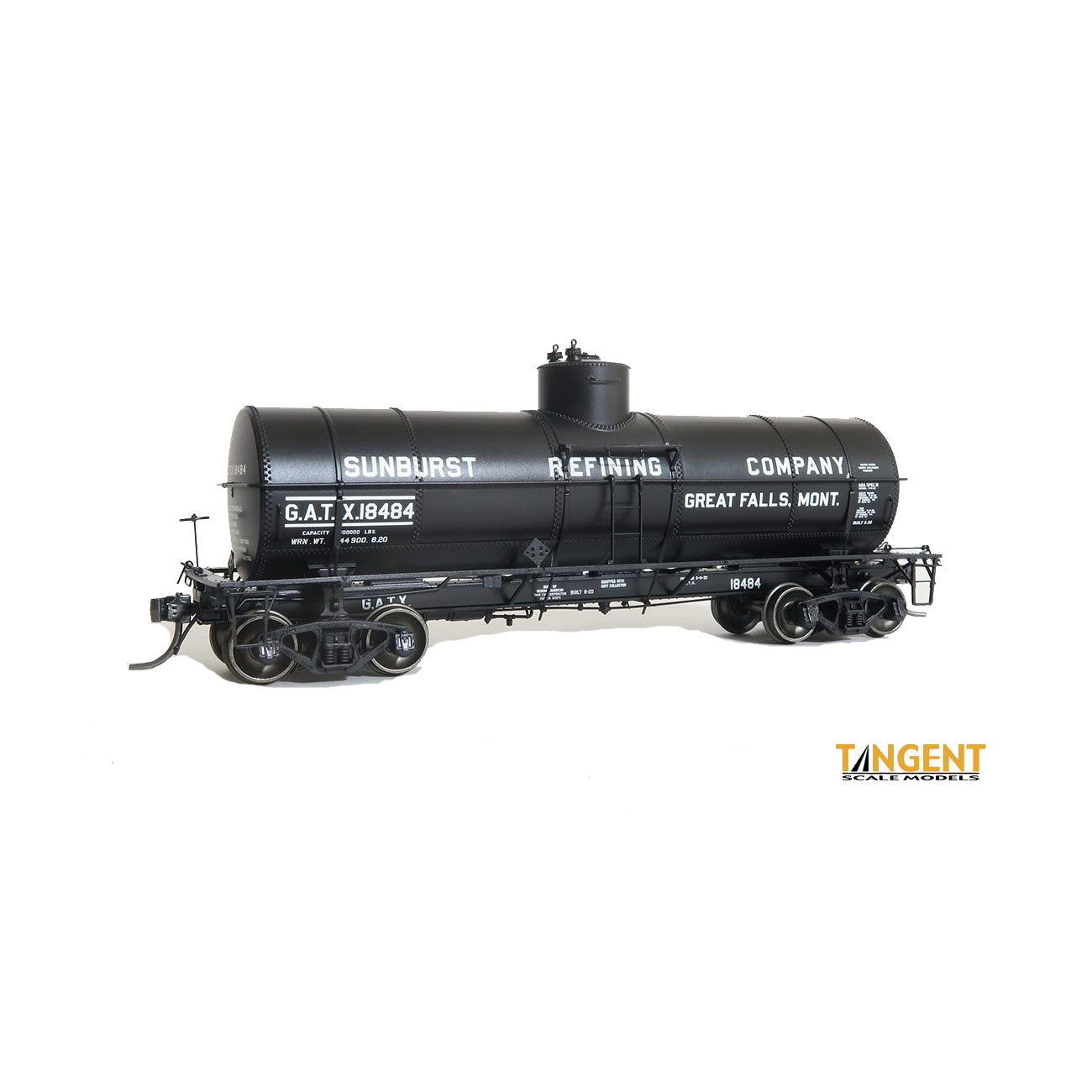 Tangent HO GA 10,000 Gal. Radial Course Tank Car, 1917-Design Sunburst ...