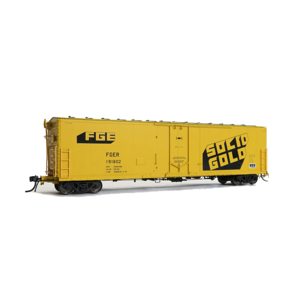 Moloco HO 50' RBL Plate B Boxcar, Center Door FGE "Solid Gold" - Spring ...