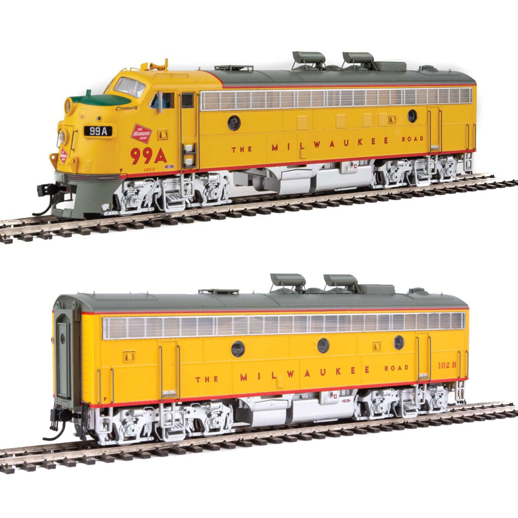 Walthers Proto HO FP7A & F7B Milwaukee Road "Yellow" w/ DCC & Sound ...