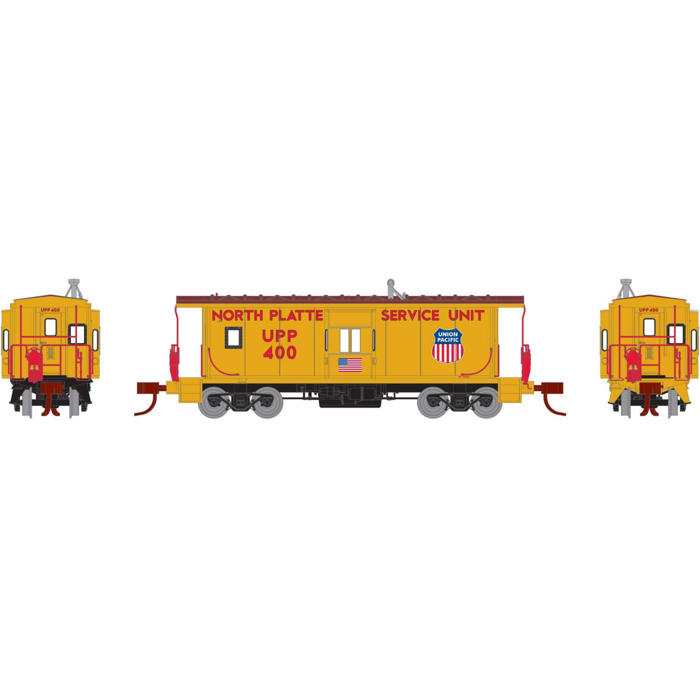Athearn N Bay Window Caboose Union Pacific "North Platte Service Unit ...