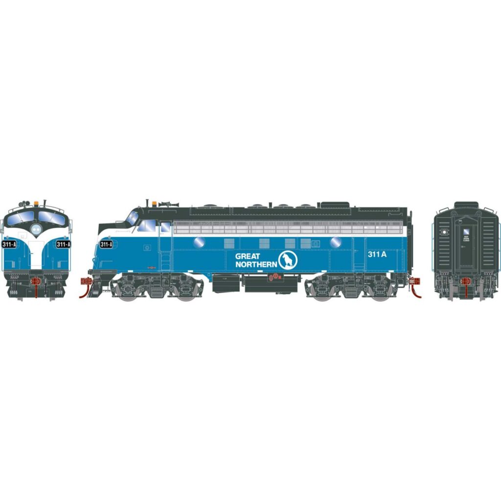 Athearn Genesis HO F7A Great Northern "Big Sky Blue" w/ DCC & Sound ...
