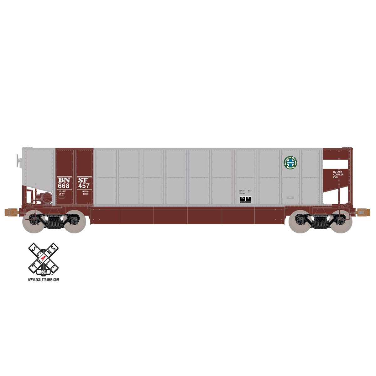 Scale Trains HO Operator Bethgon Coal Gondola BNSF "Brown Circle Cross ...