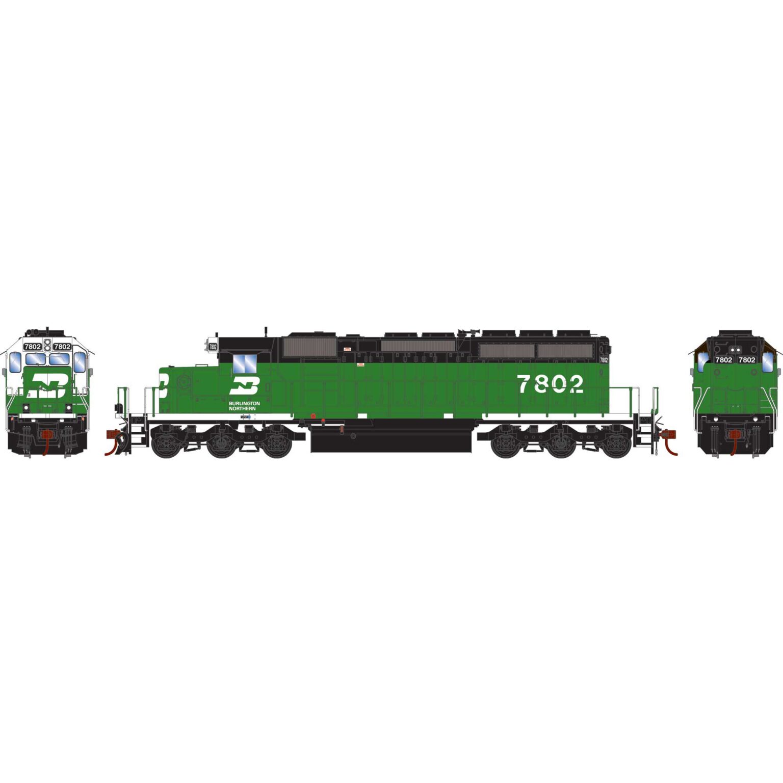 Athearn HO SD40-2 Burlington Northern "White Face" w/ DCC & Sound ...