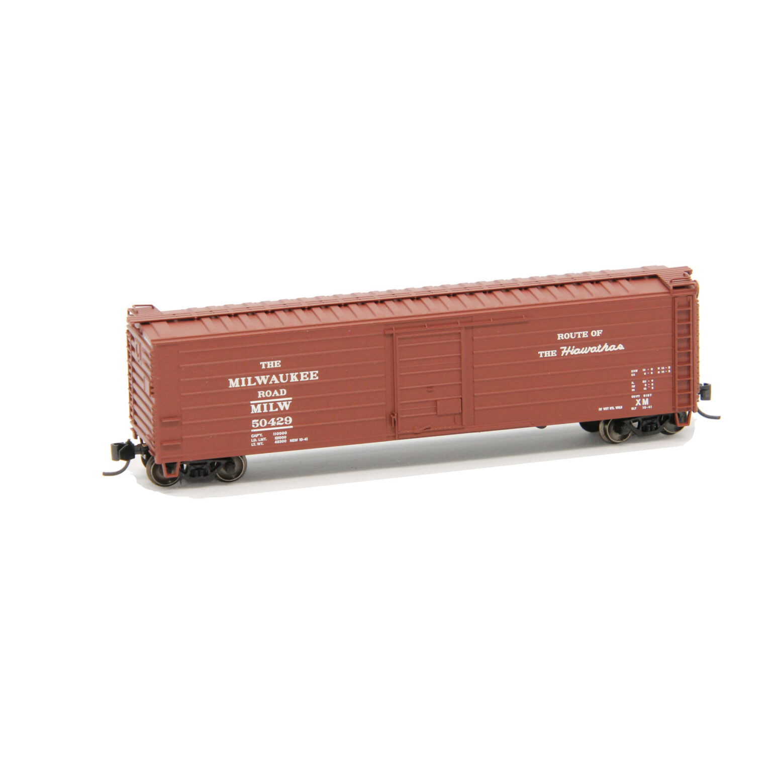 Fox Valley Models N 50' Single-Door Rib-Side Box Car Milwaukee Road "Route of the Hiawathas ...