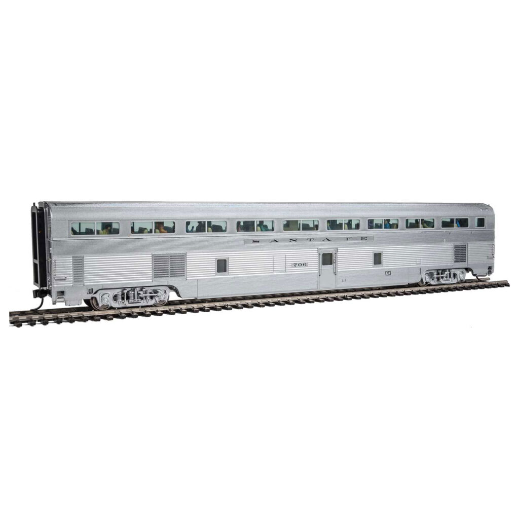 Walthers Proto HO 85' Budd Hi-Level 72 Seat Coach Santa Fe Deluxe Edition w/ Lights & Figures ...