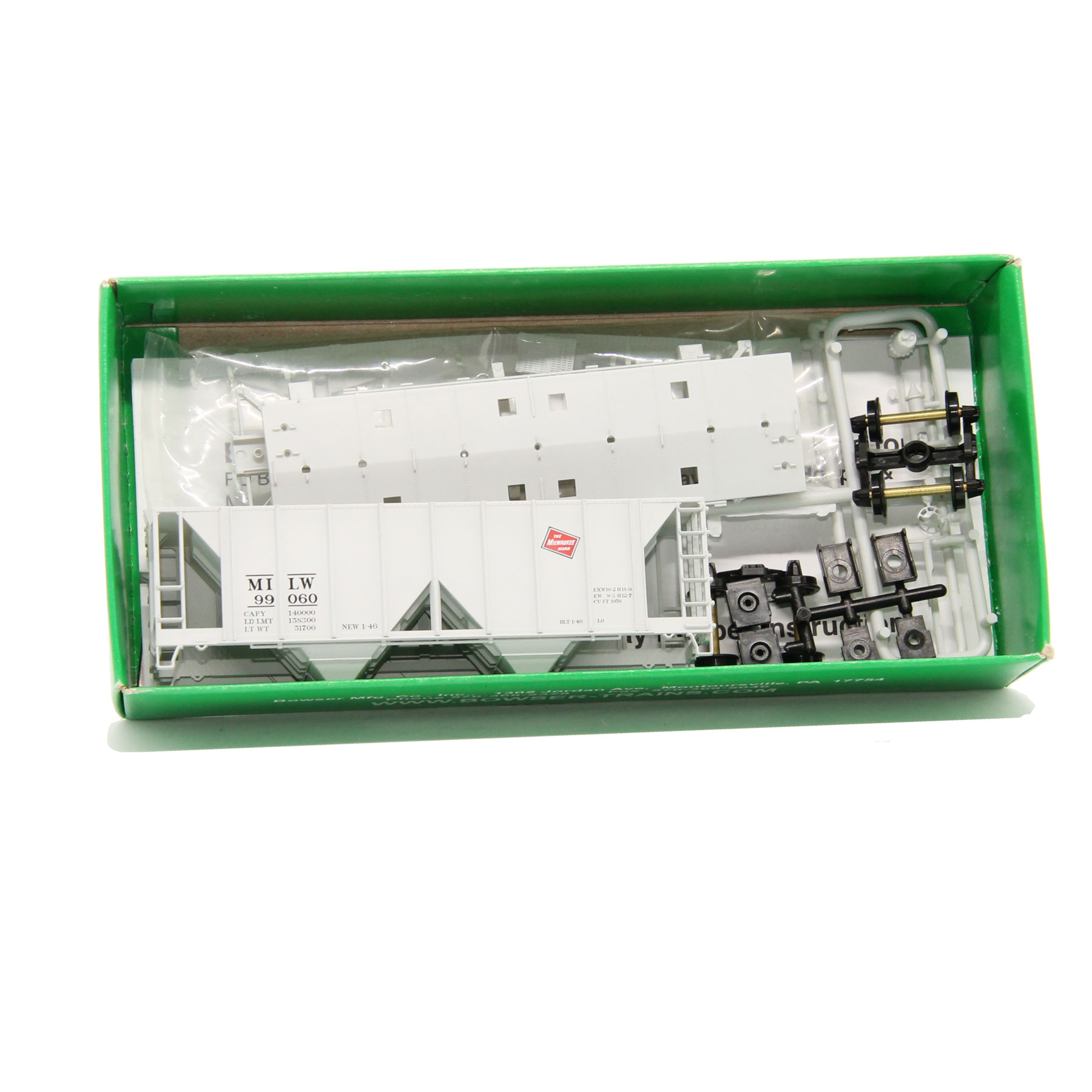 Bowser HO Kit 70 Ton Covered Hopper Milwaukee Road - Spring Creek Model ...