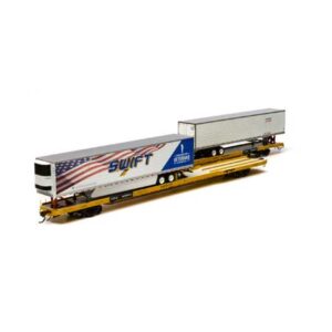 Athrean Genesis HO 89' Flat Car Trailer Train "Long Runner Triple 57 with TTEX Reporting Mark ...