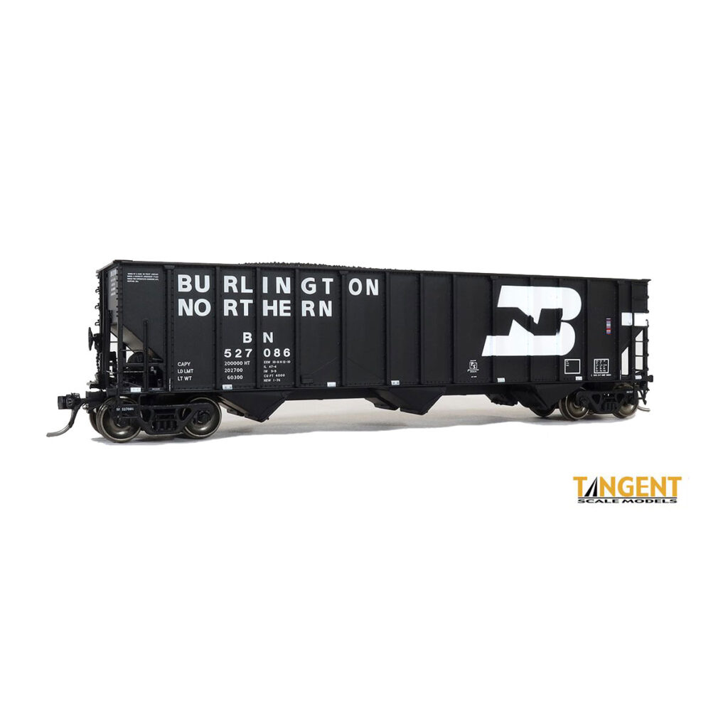 Tangent HO PS 4000 Open Hopper Car Burlington Northern "Phase 3, Black ...