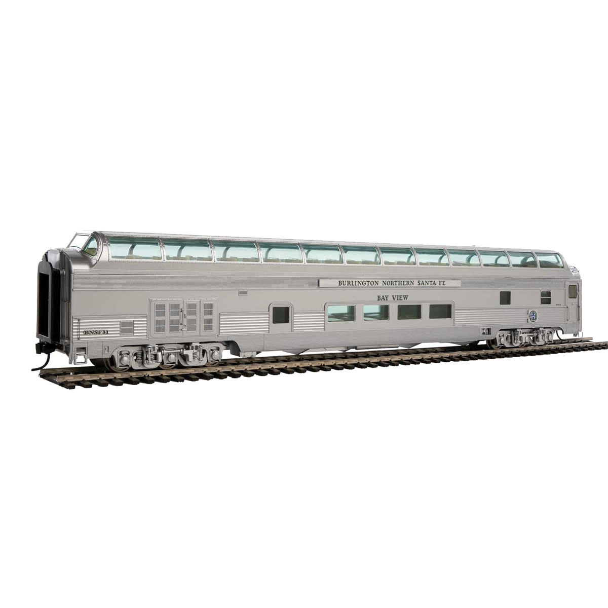 Walthers Proto HO 85' Budd Big Dome Bar Lounge Dormitory BNSF #31 "Bay View" w/ Lights - Spring ...