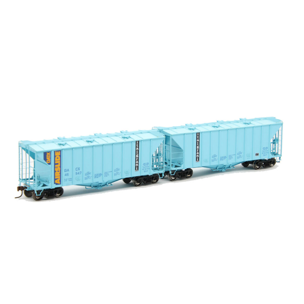 Athearn HO GATC 2600 Airslide Covered Hopper GATX Drawbar 2 Pack ...
