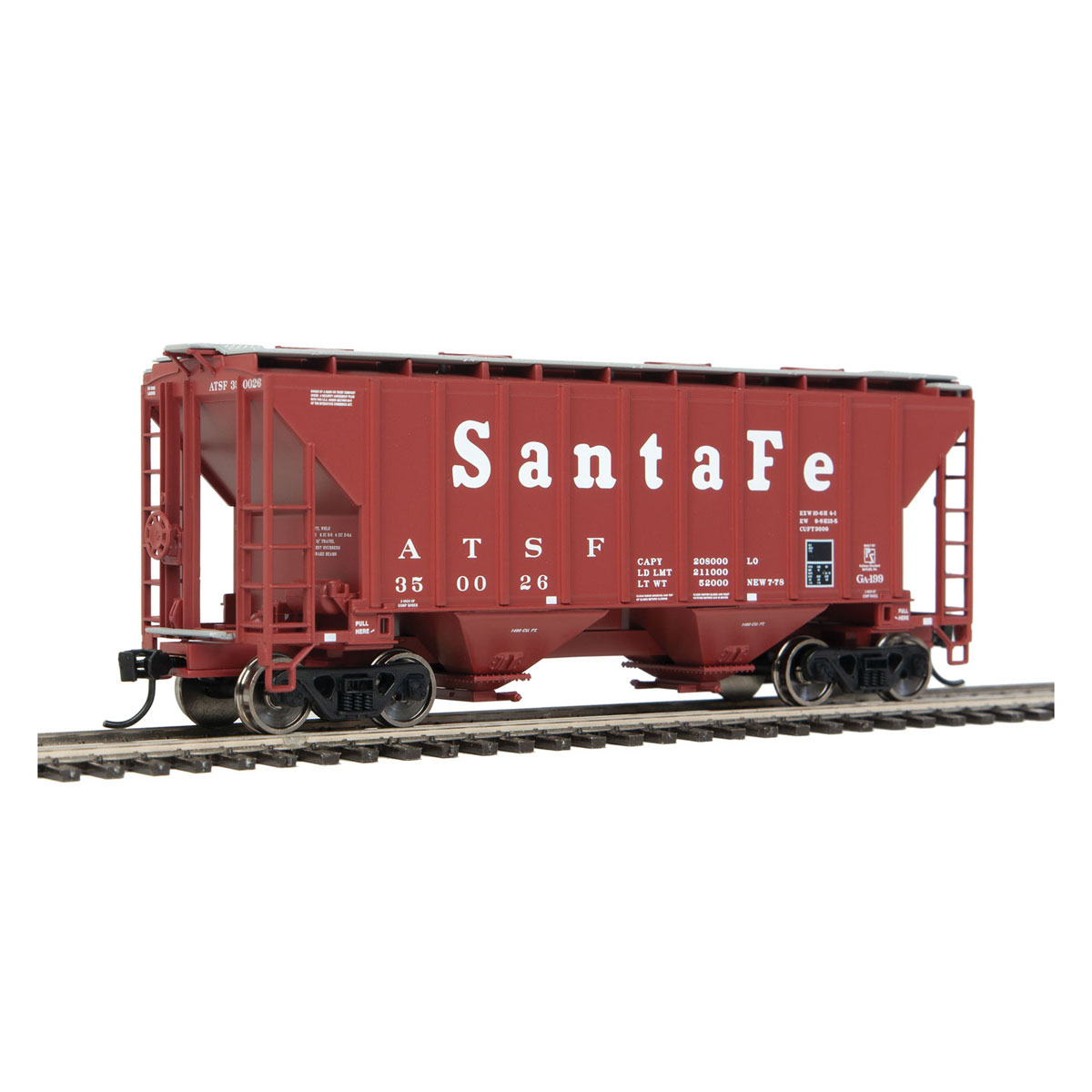 Walthers Mainline HO 37' Trinity 2980 Covered Hopper Santa Fe - Spring Creek Model Trains