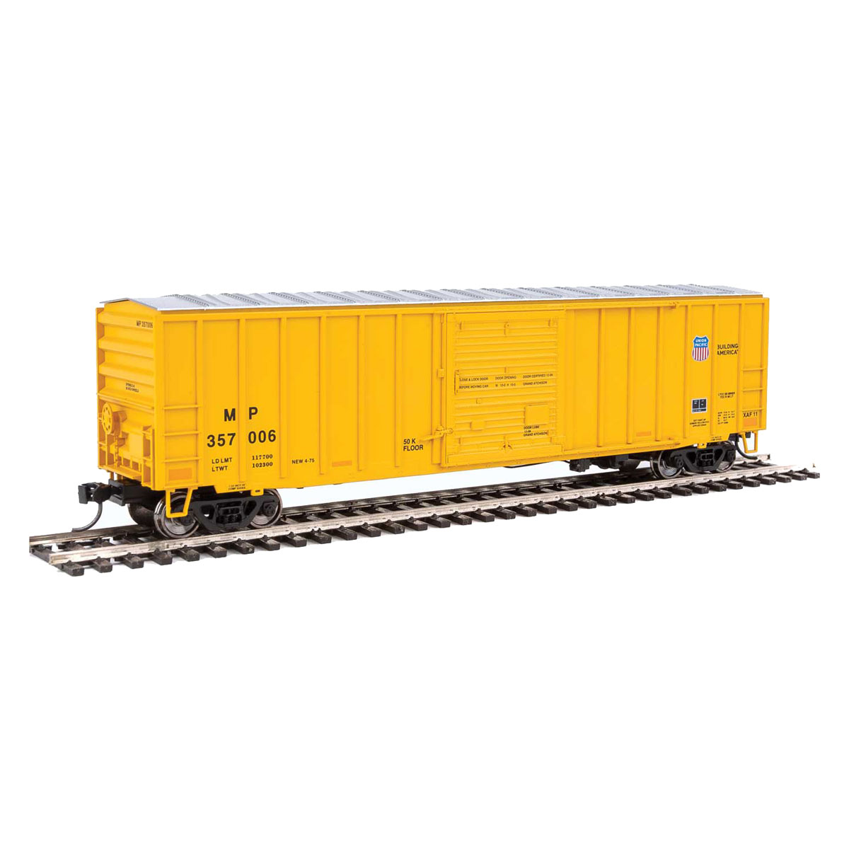 Walthers Mainline HO 50' ACF Box Car Union Pacific "Yellow MP Reporting ...