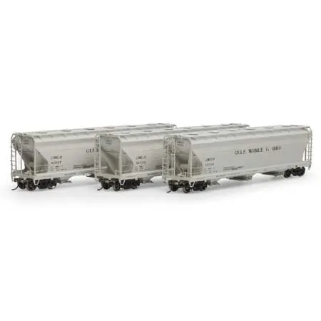 Athearn Genesis HO ACF 4600 Covered Hopper Gulf Mobile & Ohio 3 Pack ...