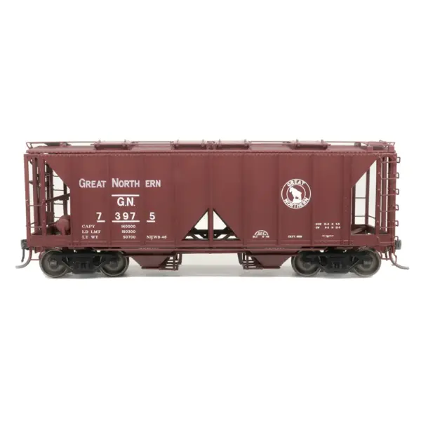 Intermountain HO 70 Ton 2 Bay Covered Hopper Open Sides Great Northern ...