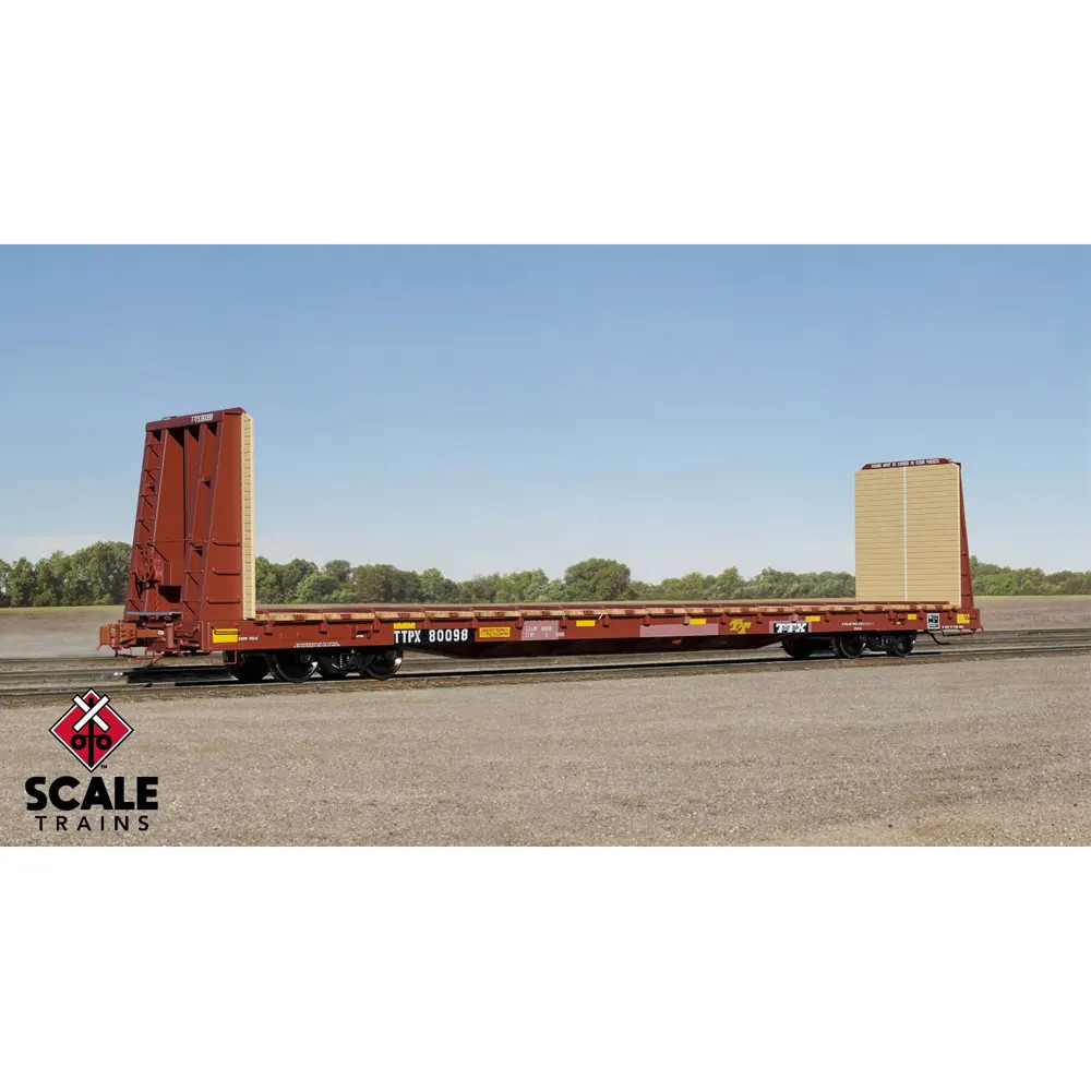 Scale Trains HO Rivet Counter F68AH Bulkhead Flat Car Trailer Train ...