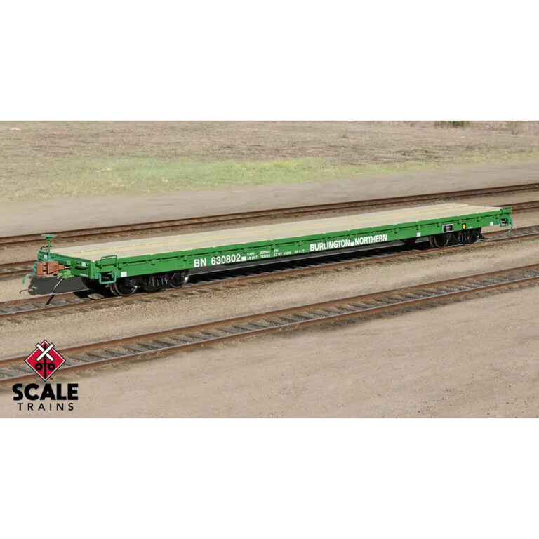 ScaleTrains HO Fox Valley Models 60' PS F60GH Flat Car Burlington ...