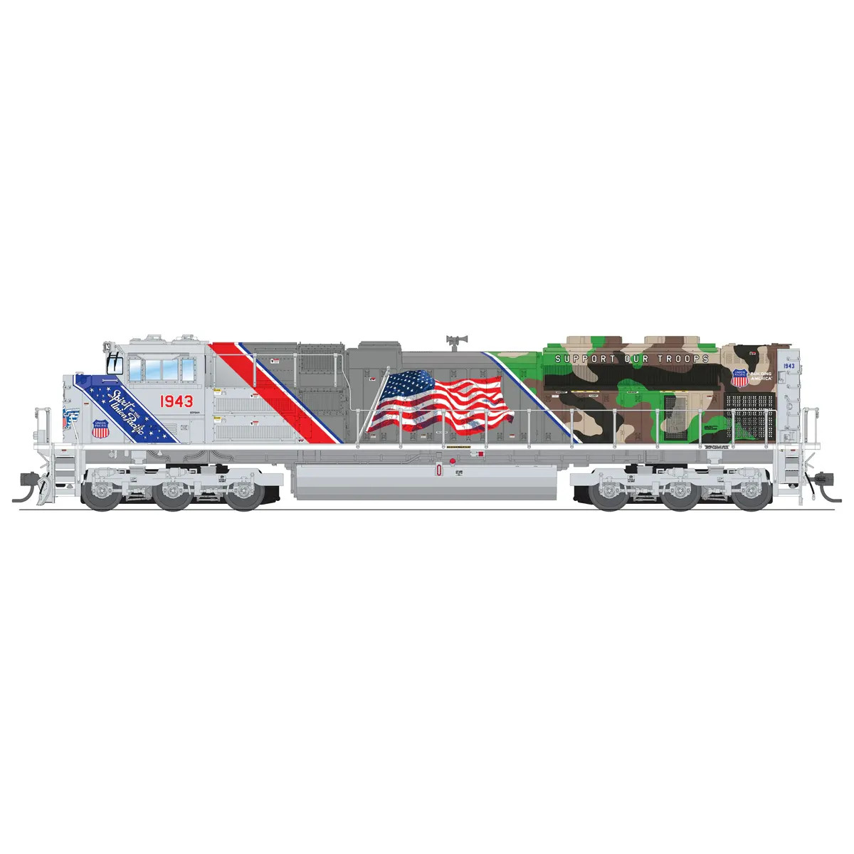 Broadway Limited Paragon 4 HO SD70ACe Union Pacific "Spirit of UP" w/ DCC, Sound & Smoke #1943 ...