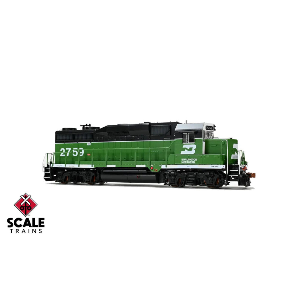 Scale Trains HO Rivet Counter GP39e Burlington Northern "Whiteface, Strobe Lights" w/ DCC ...