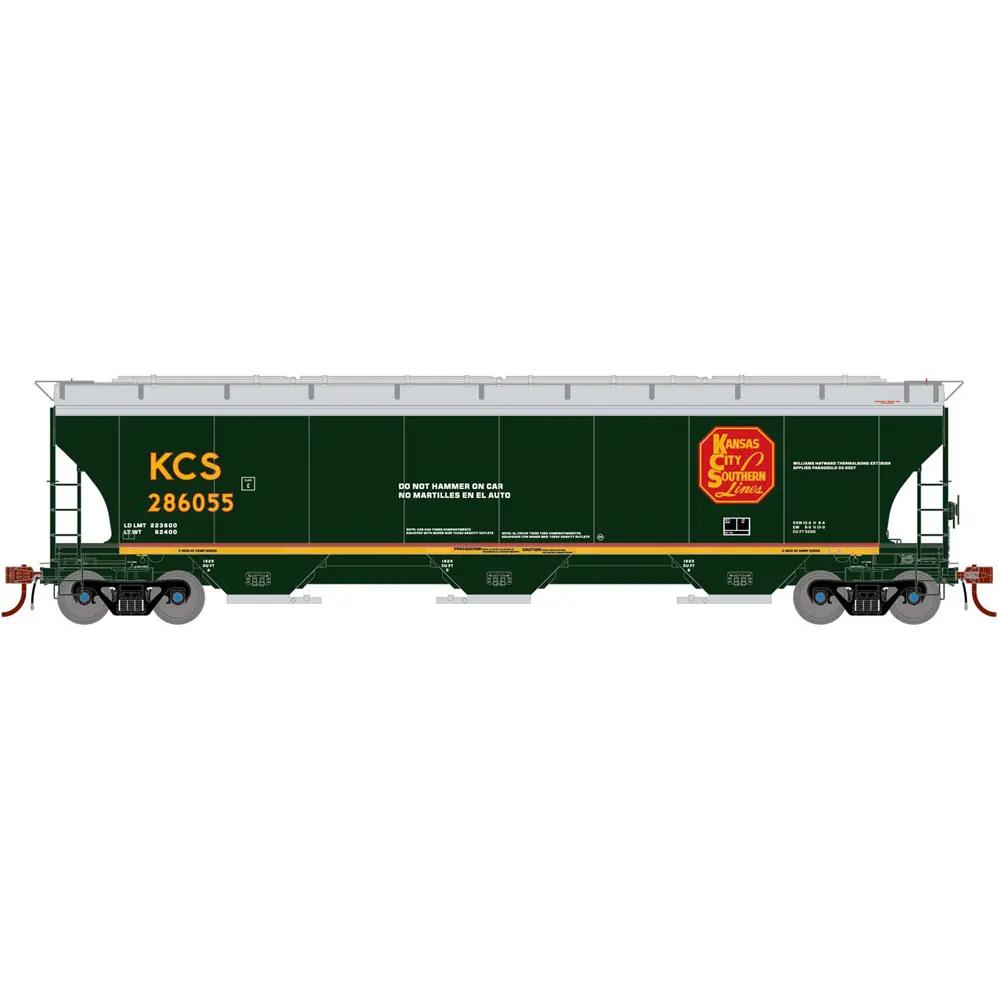 Athearn Genesis HO Trinity 3 Bay Covered Hopper Kansas City Southern ...