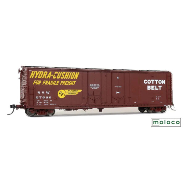 Moloco HO 50' RBL Plate B Boxcar, 8' Double Plug Doors Cotton Belt ...